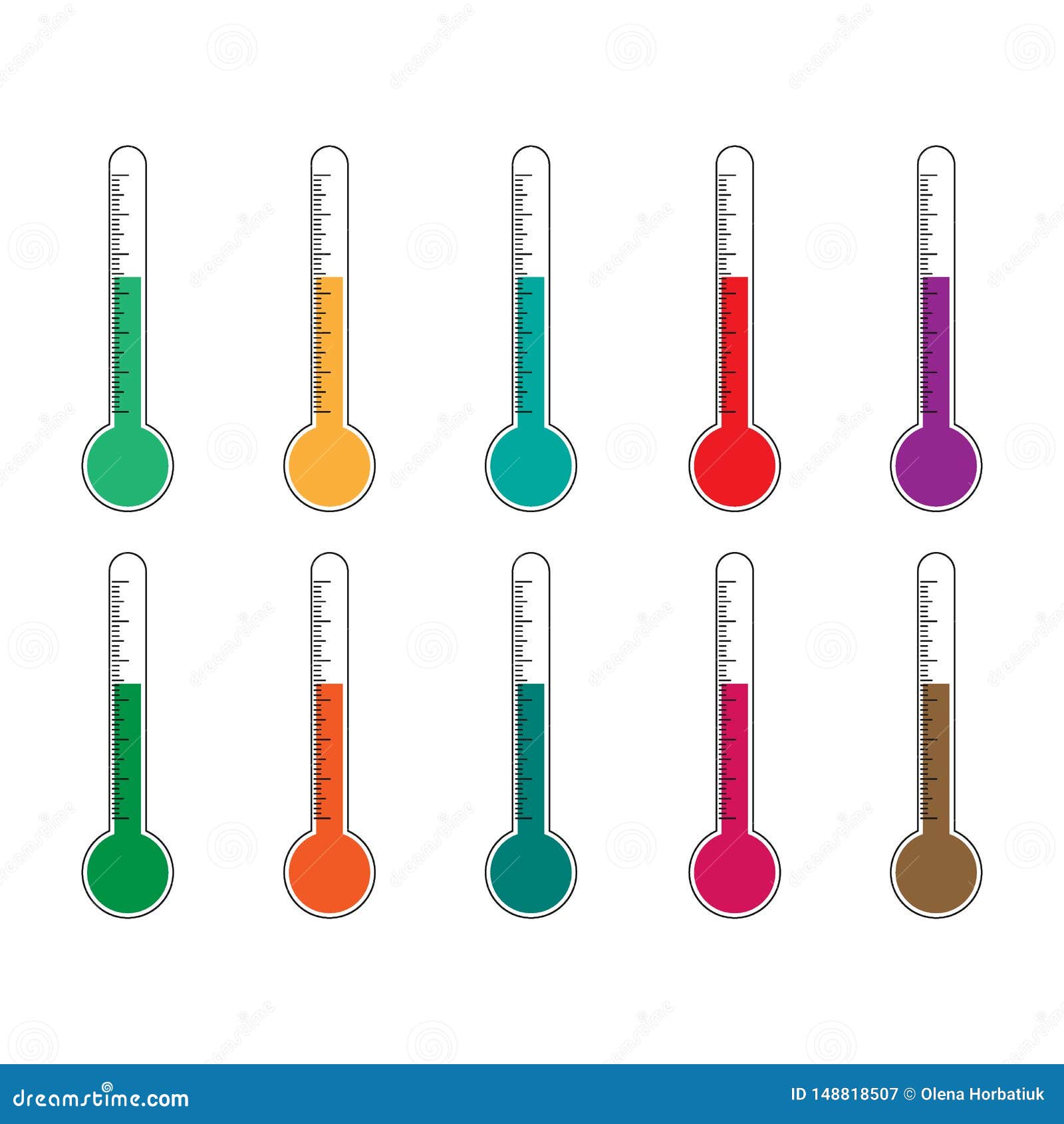 Goal Thermometers At Different Levels. Vector | CartoonDealer.com ... Goal Thermometers At Different Levels. Vector | CartoonDealer.com ...