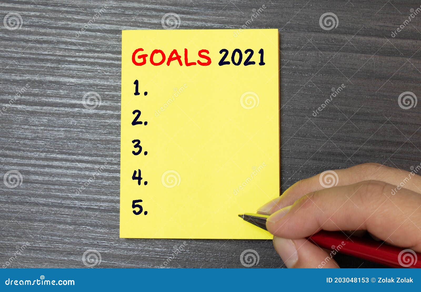 Goal 2021 Top View Flat Lay of Desktop and Notepads Writing Down Goals ...
