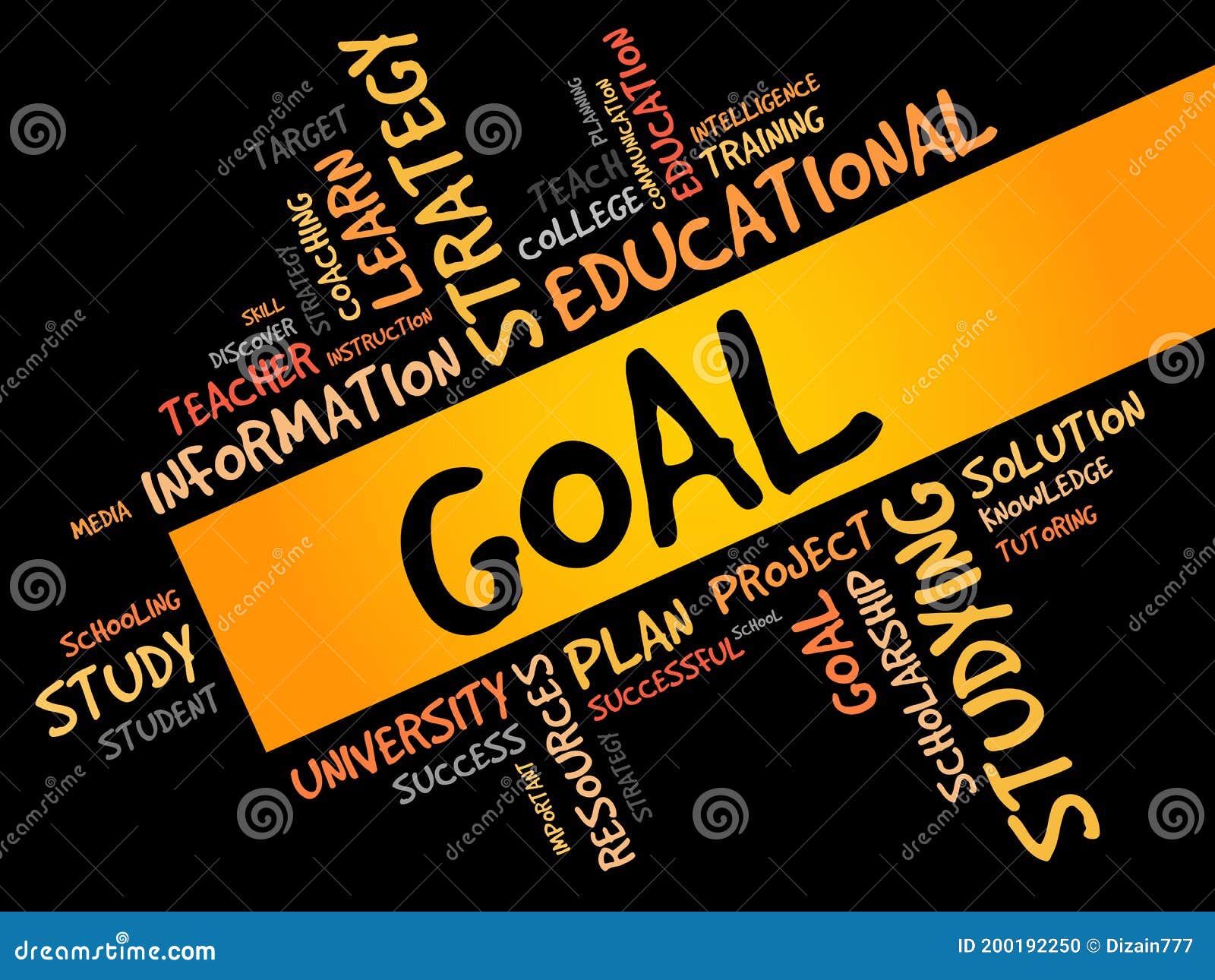 GOAL word cloud stock illustration. Illustration of achievement - 200192250