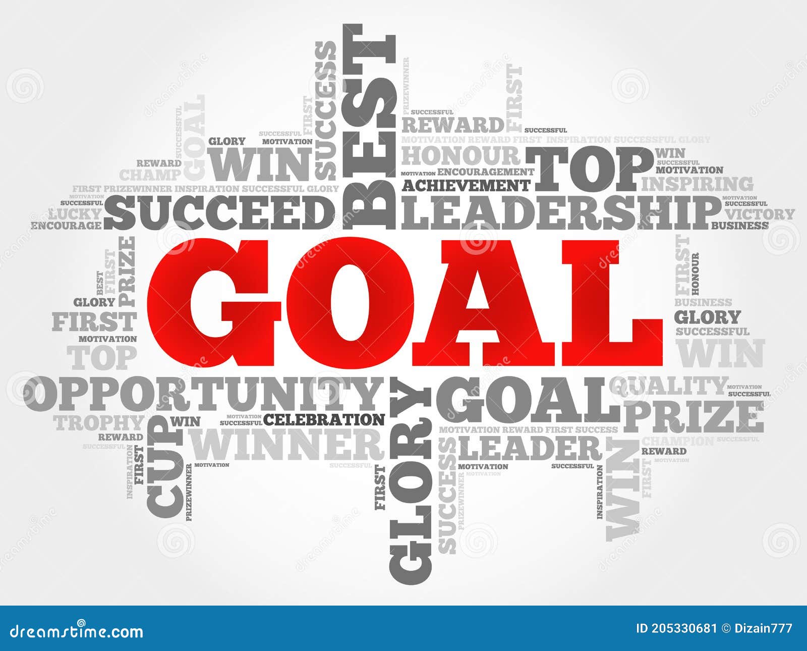 Goal word cloud stock illustration. Illustration of tagcloud - 205330681