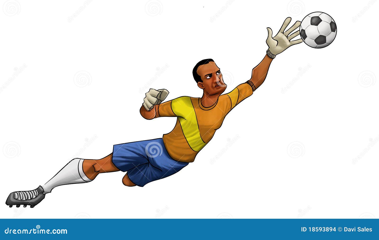 The goalkeeper stock illustration. Illustration of fingers - 18593894