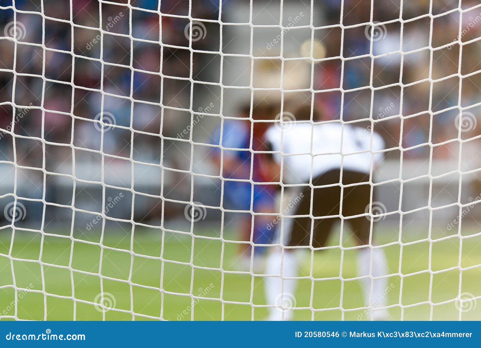 Goalkeeper Behind Football Net Stock Photo - Image of play, football ...