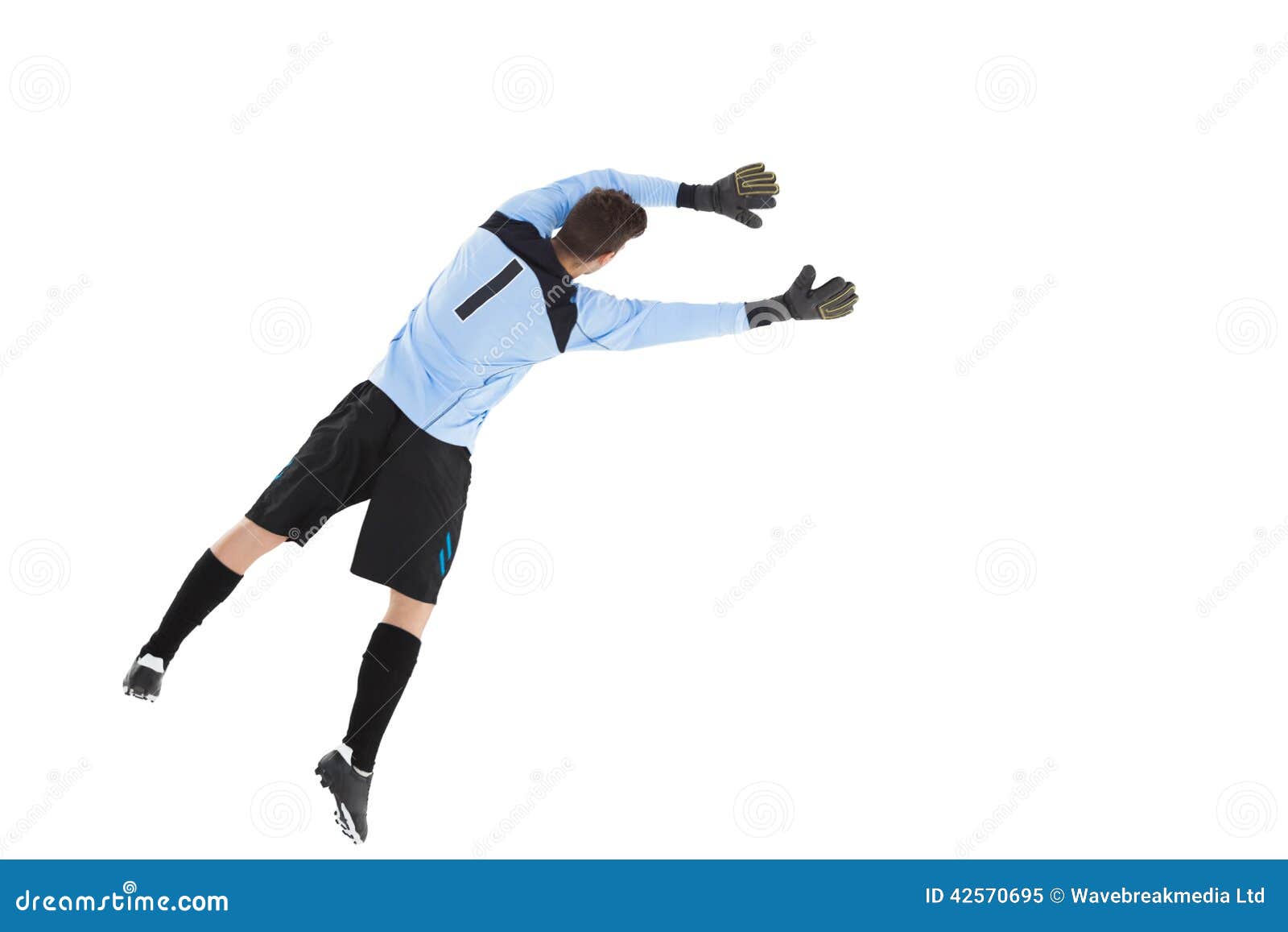 Goalkeeper in Blue Making a Save Stock Image - Image of goalkeeper ...