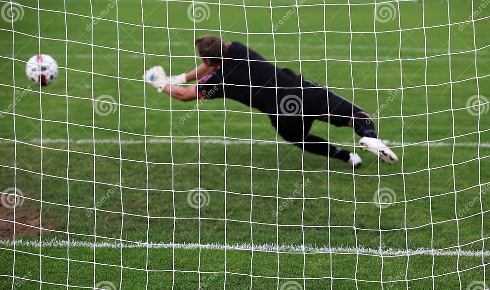Goalkeeper diving save stock image. Image of blank, control - 19968039