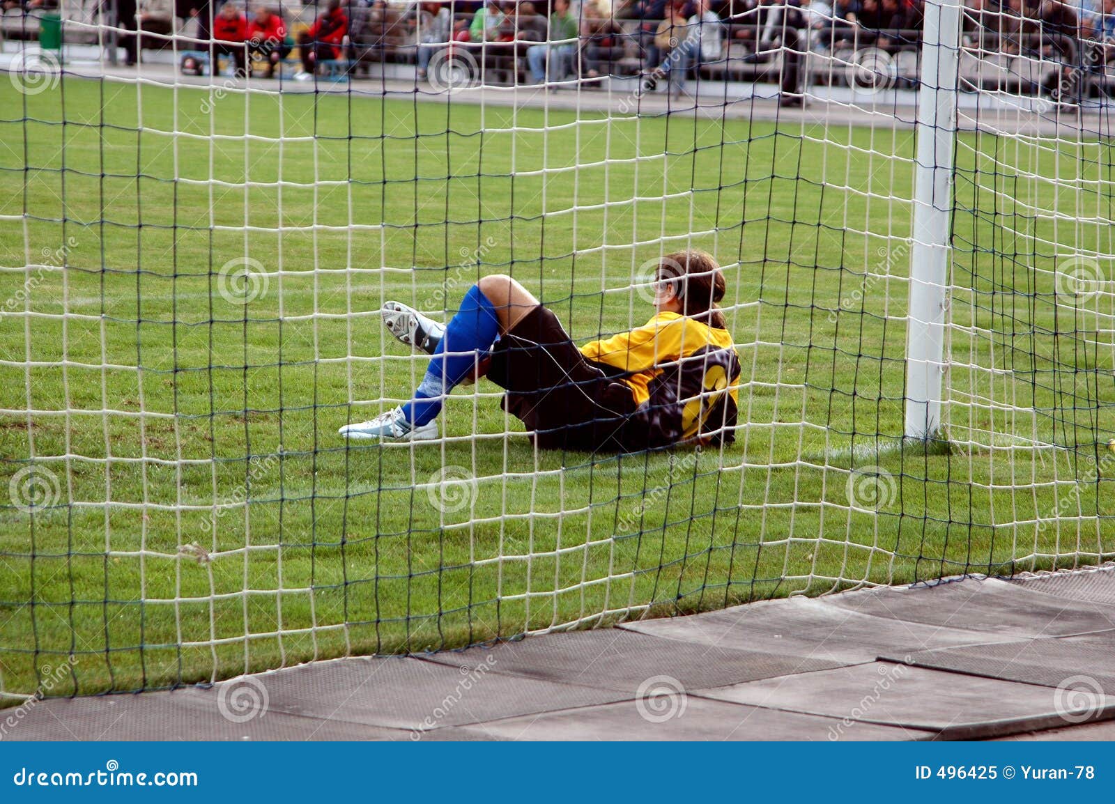 The goalkeeper in a gate stock image. Image of fans, grass - 496425