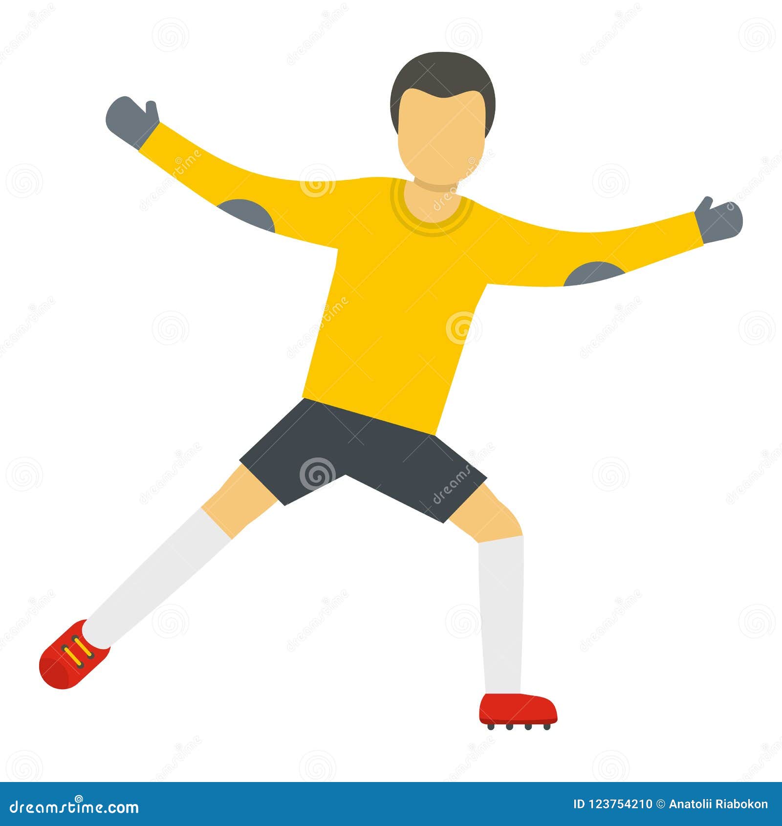 Goalkeeper Icon, Flat Style Stock Illustration - Illustration of pass ...