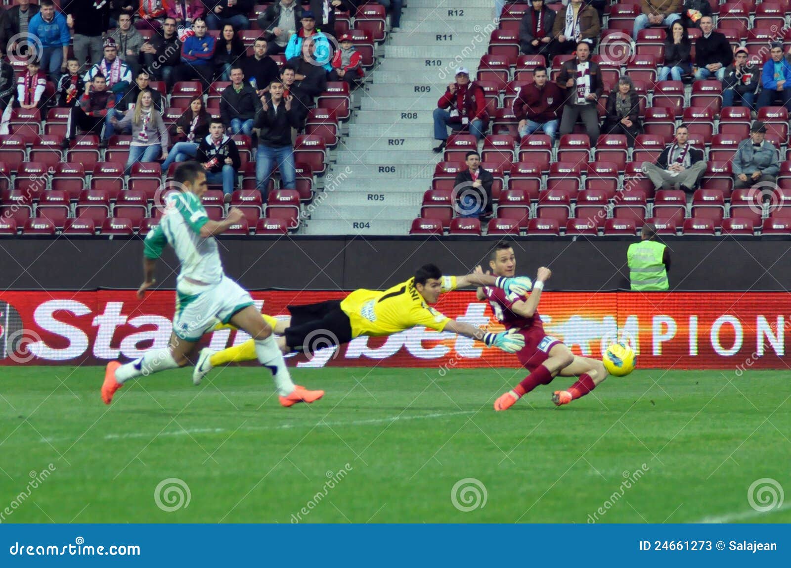 Goalkeeper jumping editorial stock photo. Image of chiajna - 24661273