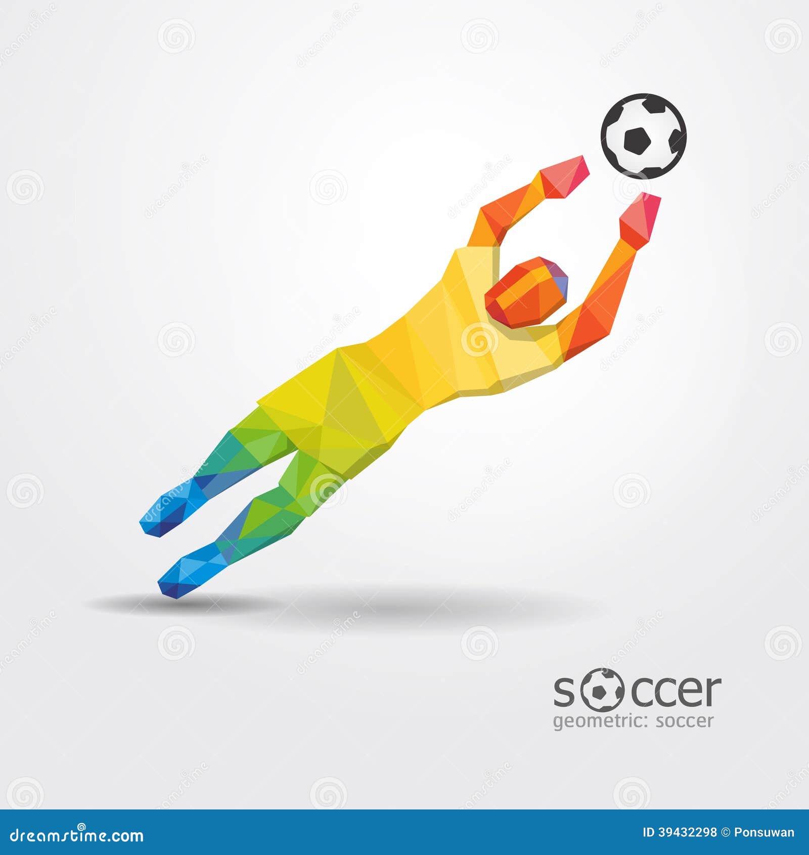 Goalkeeper Player Geometric Design Vector. Stock Vector - Illustration ...