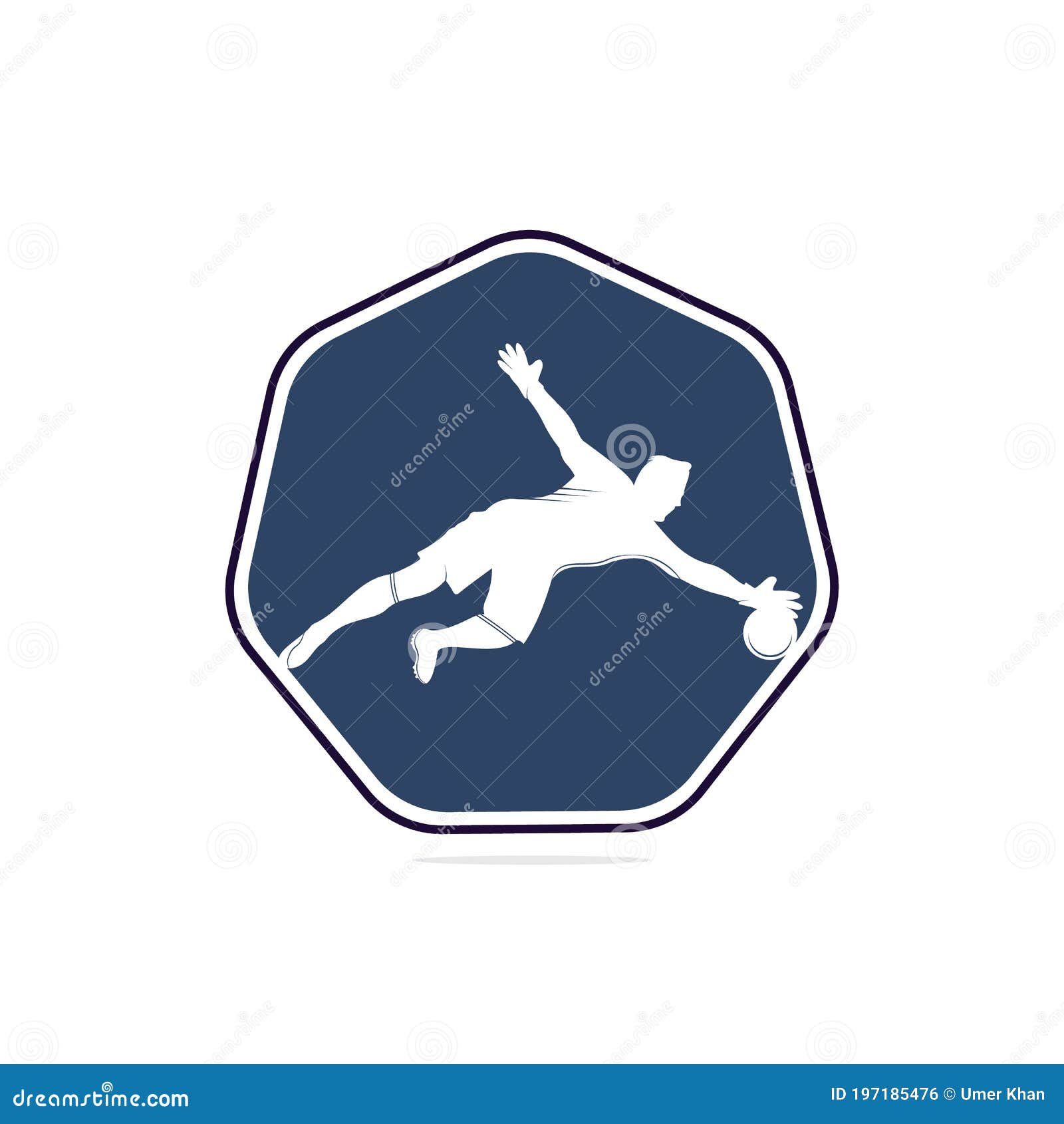 Goalkeeper player logo. stock vector. Illustration of identity - 197185476