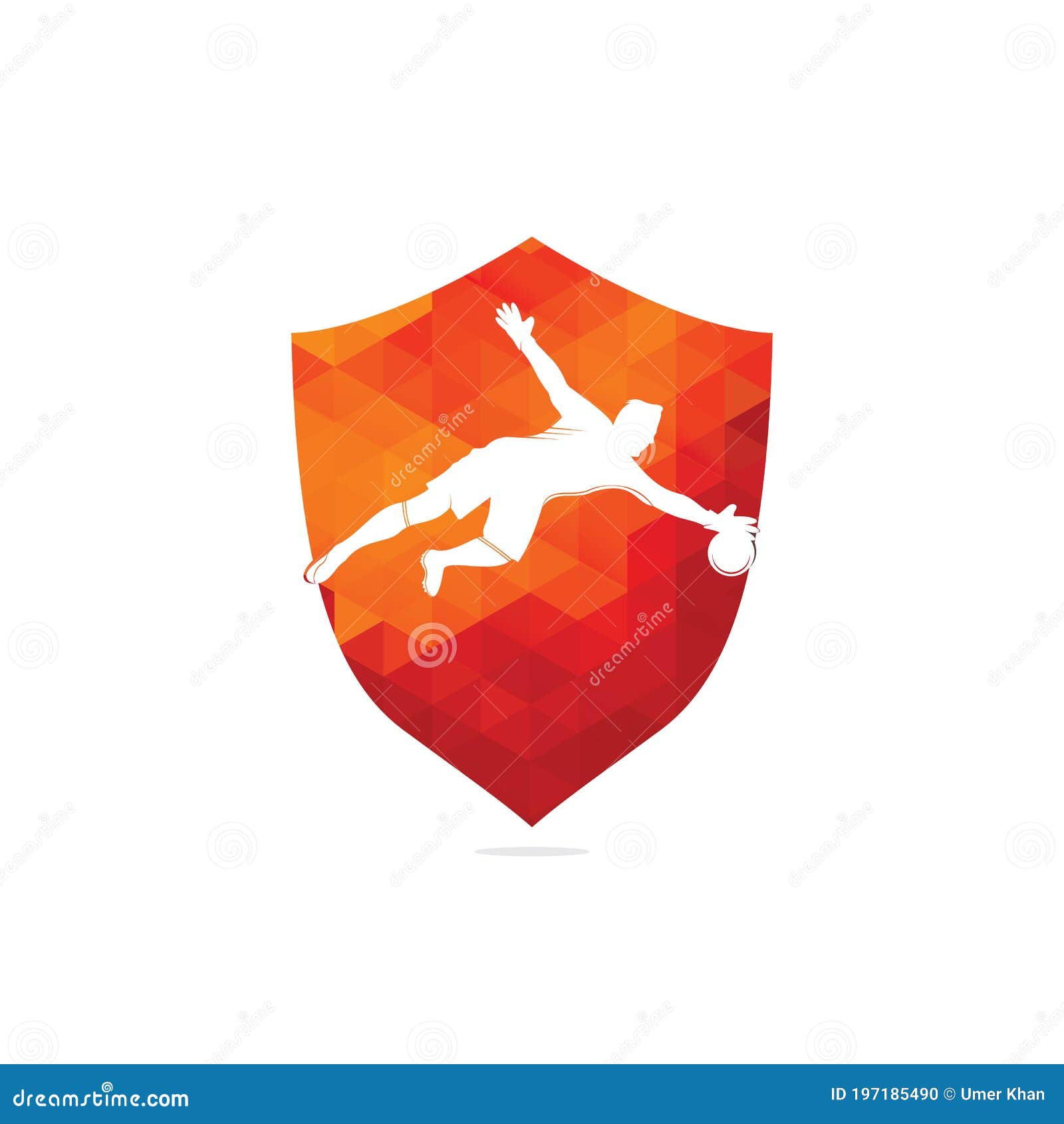 Goalkeeper player logo. stock vector. Illustration of clean - 197185490