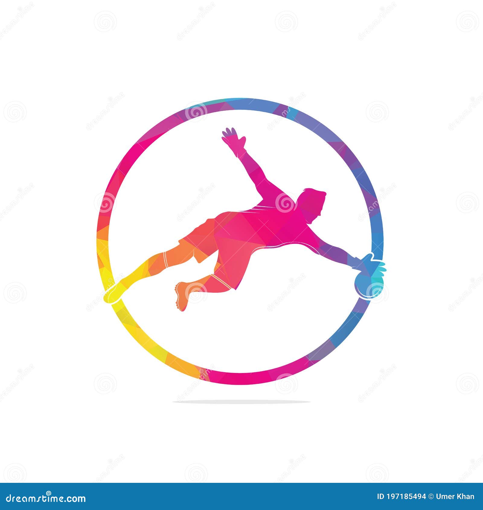 Goalkeeper player logo. stock vector. Illustration of goal - 197185494