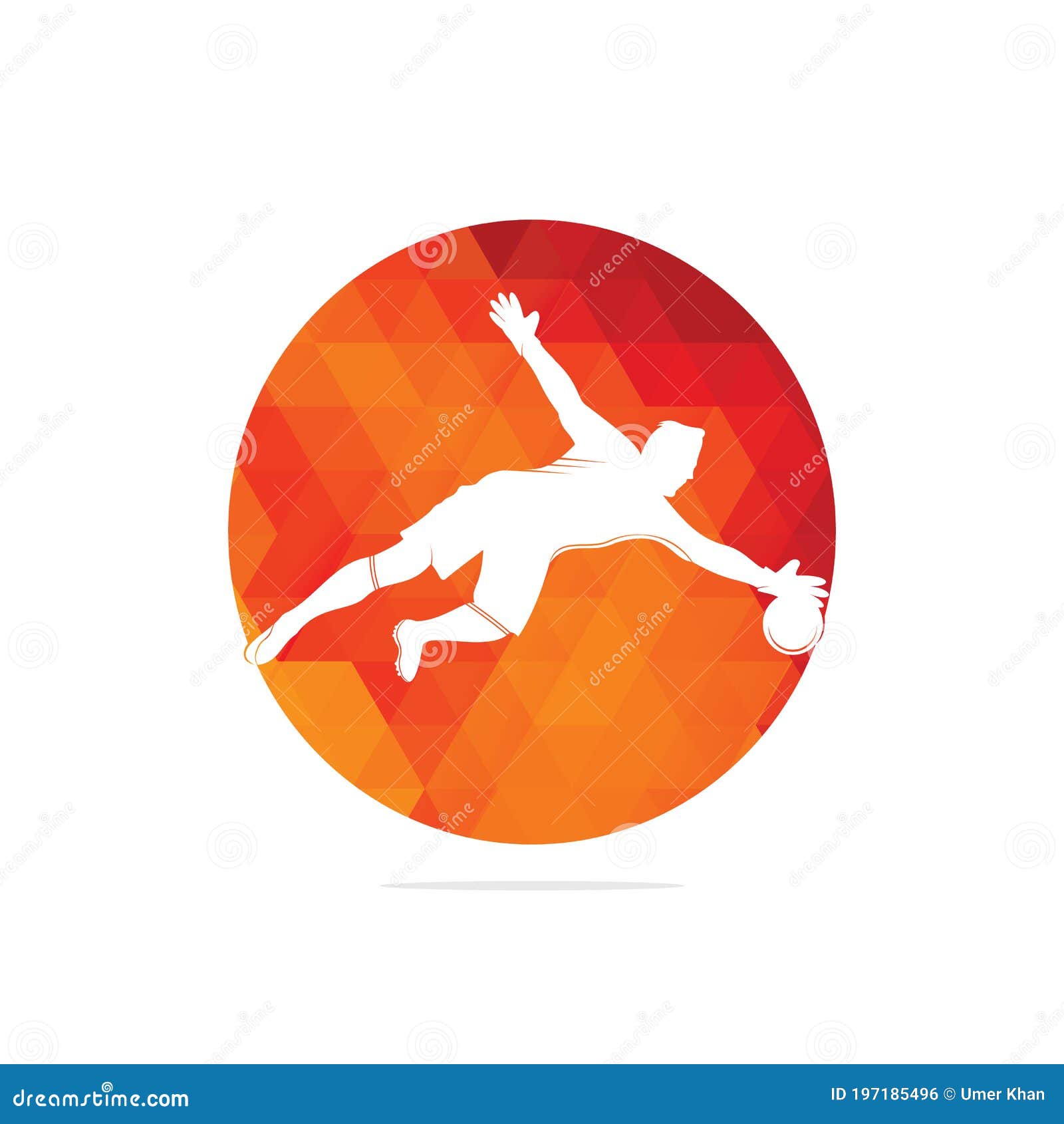 Goalkeeper player logo. stock vector. Illustration of action - 197185496
