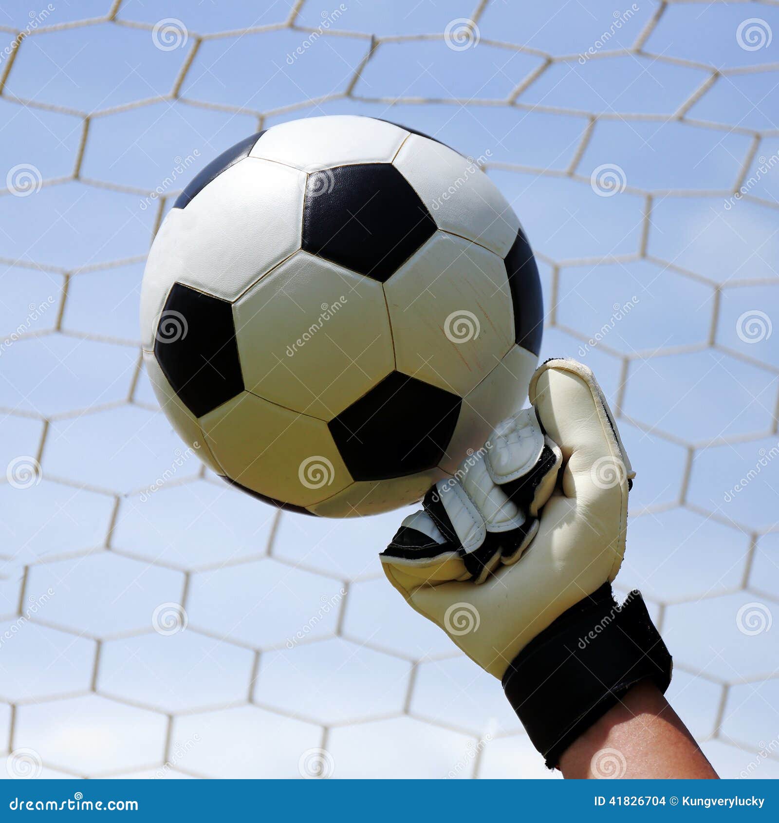 Goalkeeper S Hands Hitting Foot Ball Stock Photo - Image of gate ...