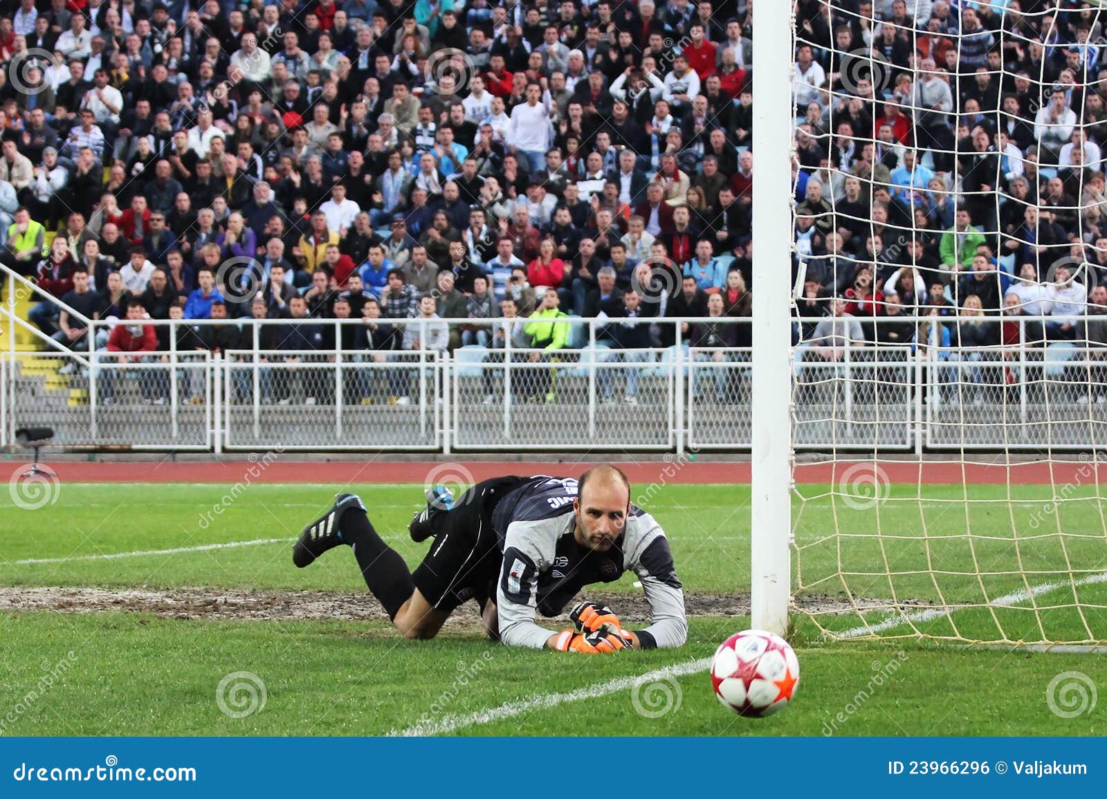 Goalkeeper s saving editorial photo. Image of ball, crowd - 23966296