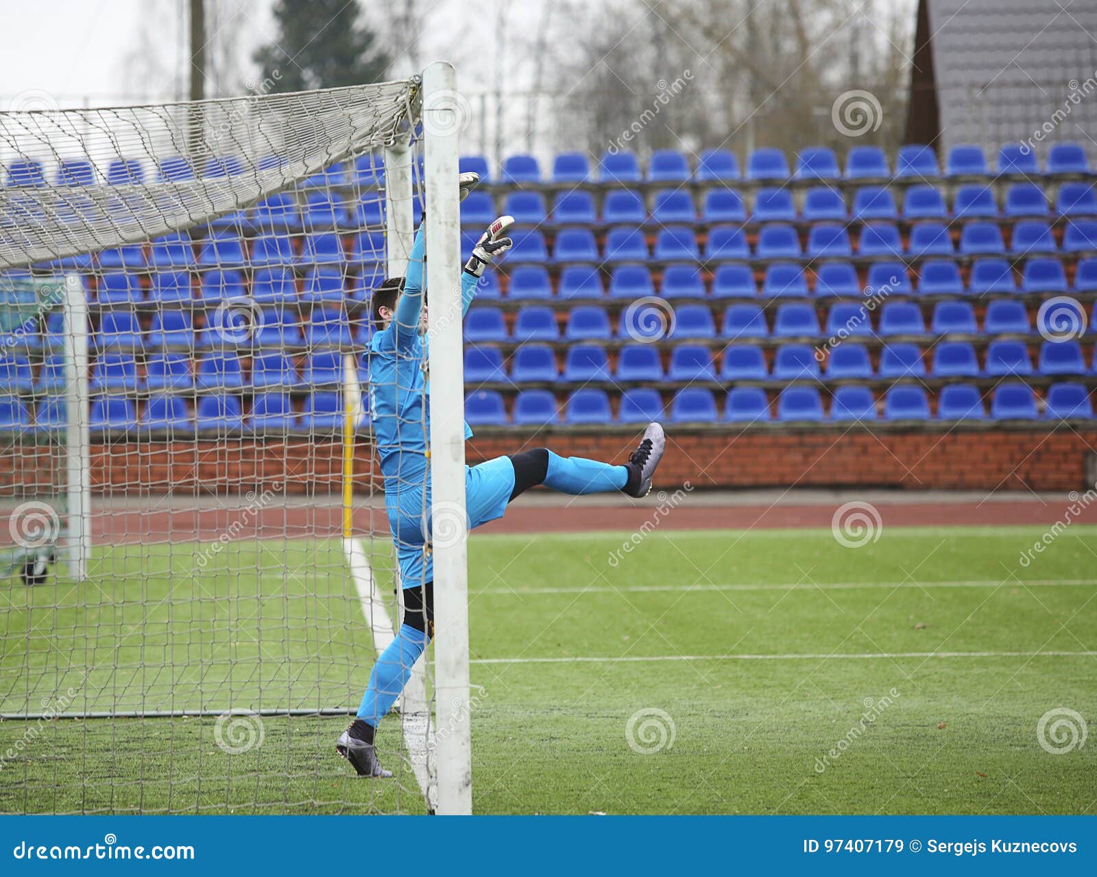 Goalkeeper Try To Save Gates Editorial Stock Image - Image of field ...