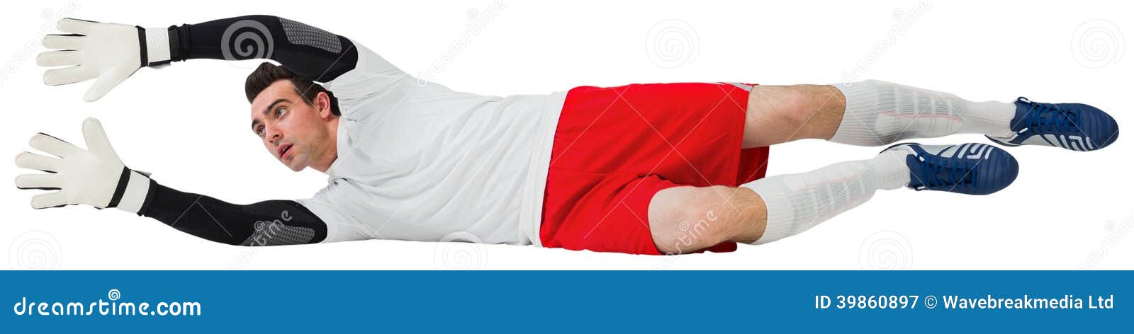 Goalkeeper in White Making a Save Stock Image - Image of activity ...