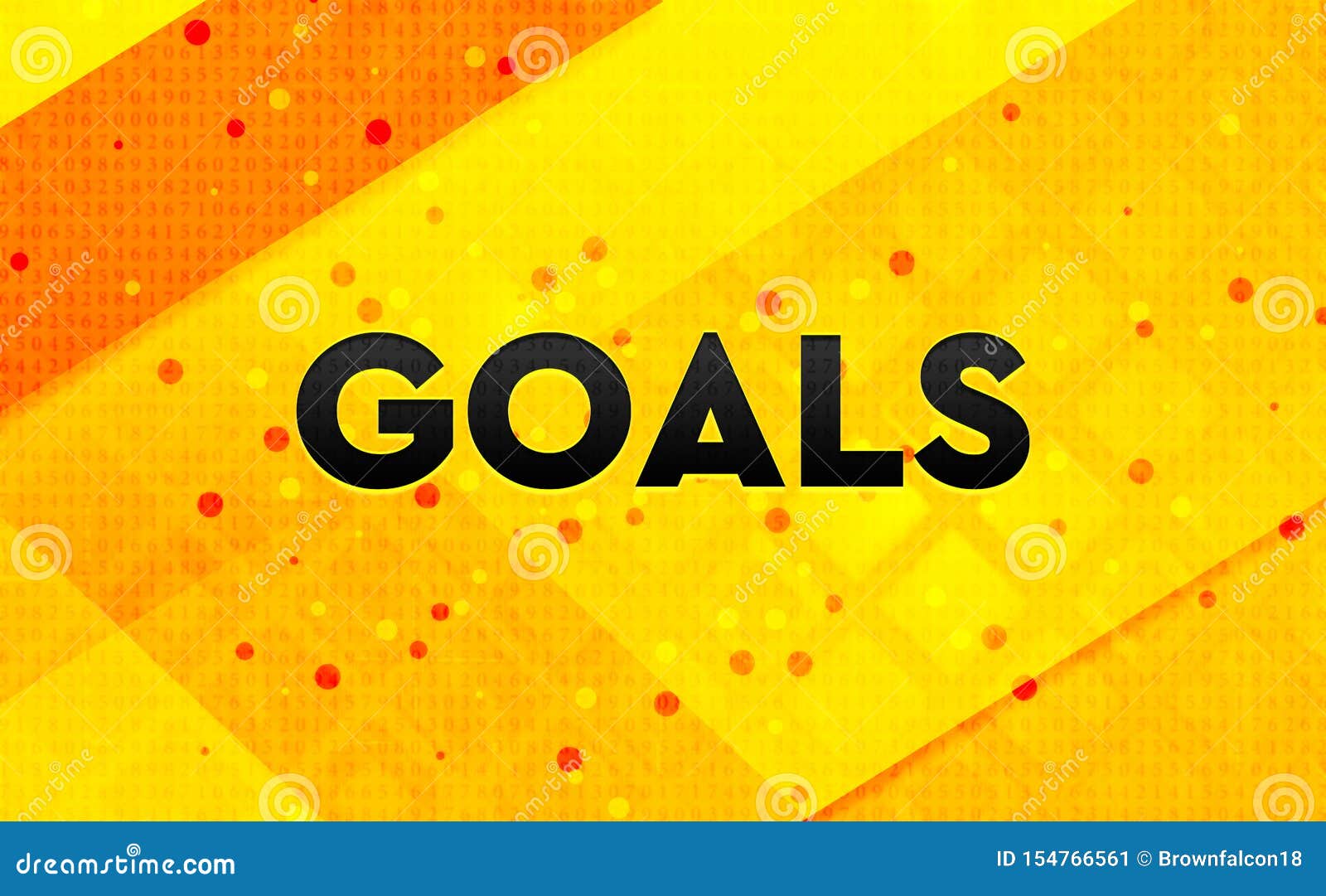 Goals Abstract Digital Banner Yellow Background Stock Illustration ...