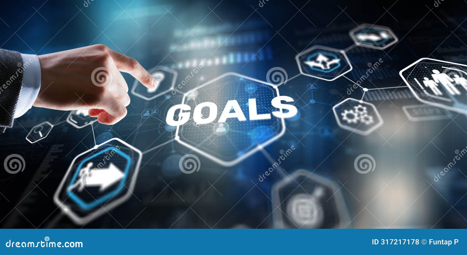 Goals Against Abstract Technology Background Stock Photo - Image of ...