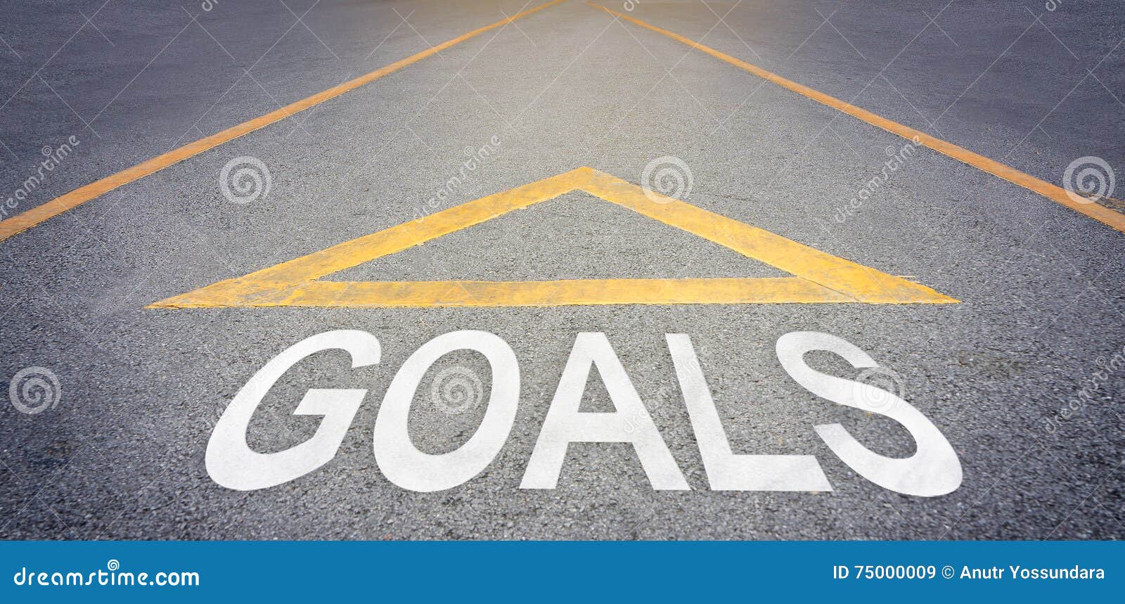 Goals with Arrow Direction on Rough Road Stock Image - Image of future ...