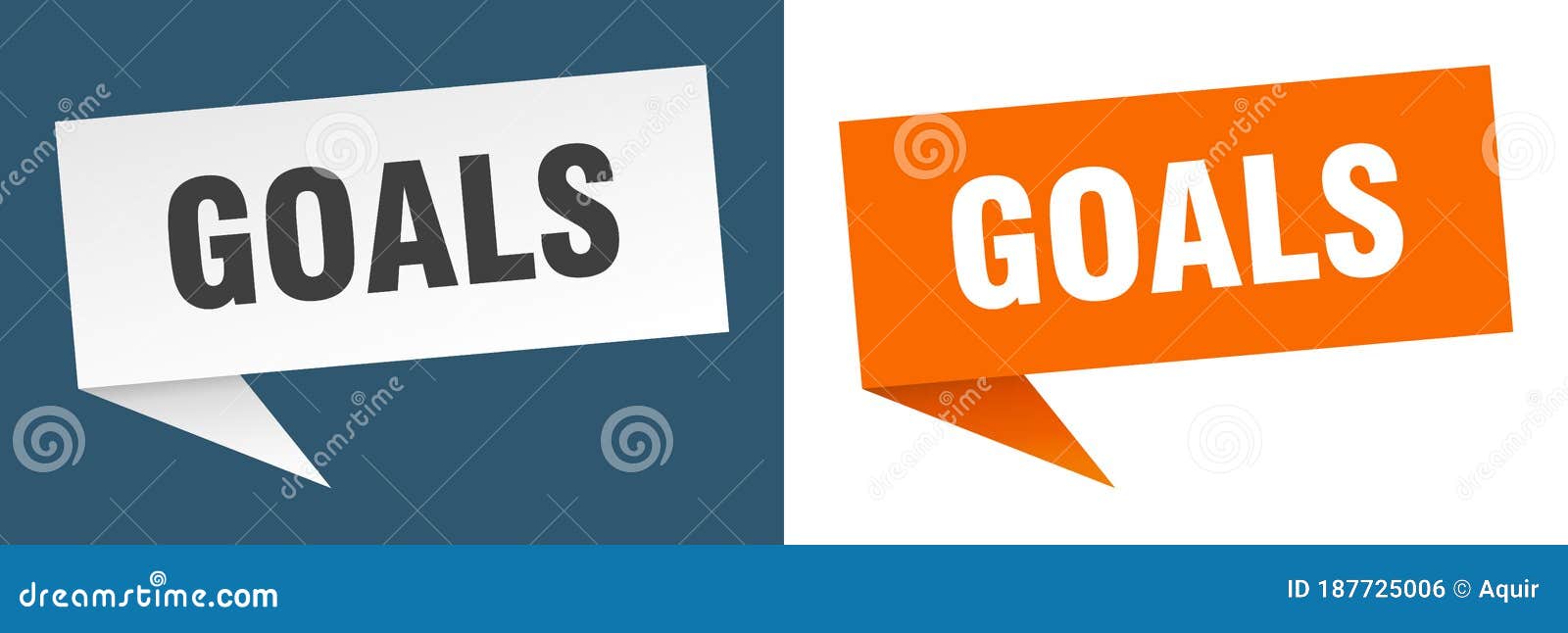 Goals Banner. Goals Speech Bubble Label Set Stock Vector - Illustration ...