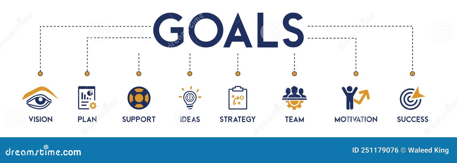 Goals Banner Web Icon Vector Illustration Concept Stock Vector ...