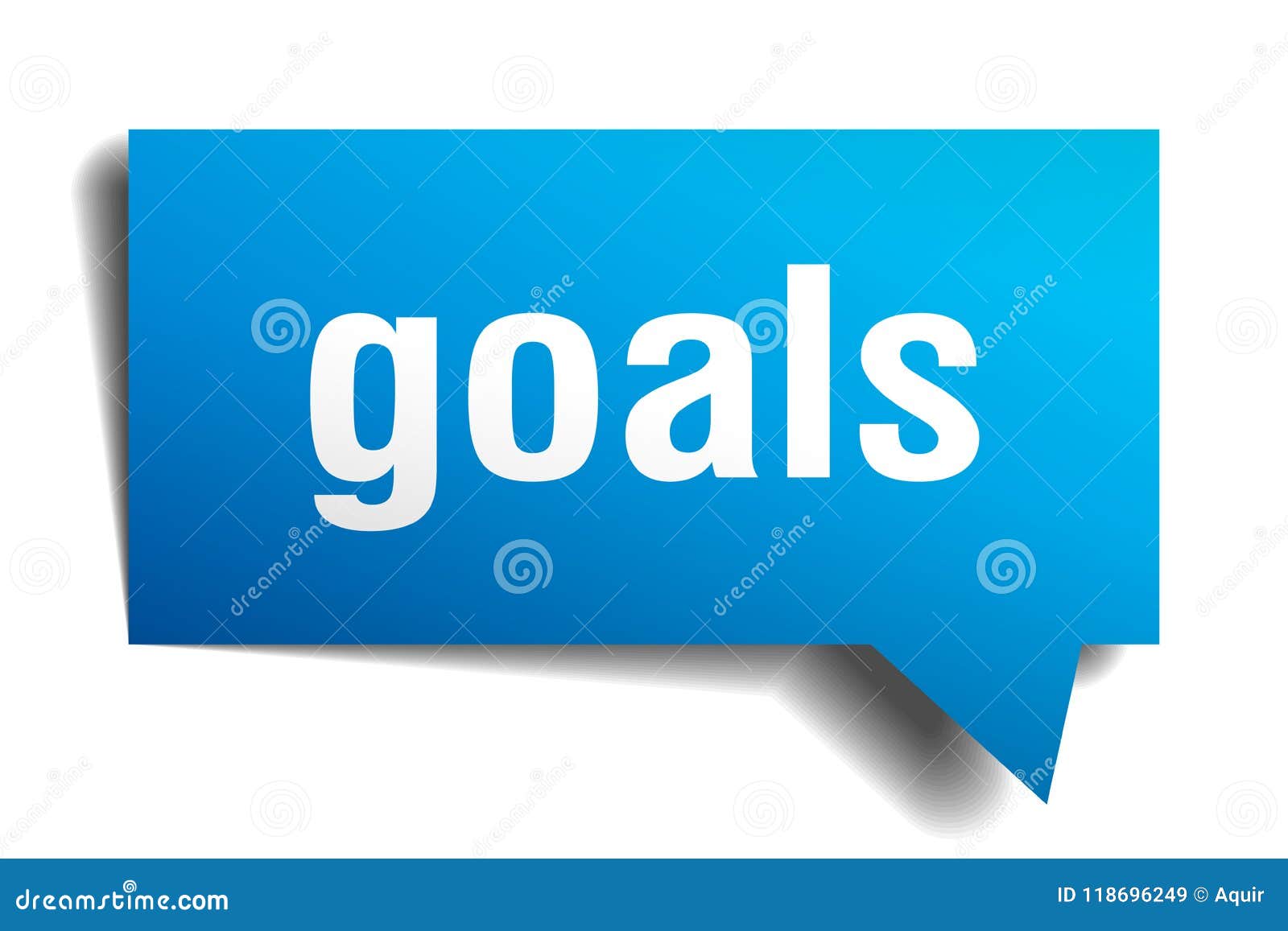 Goals Blue 3d Speech Bubble Stock Vector - Illustration of vector ...
