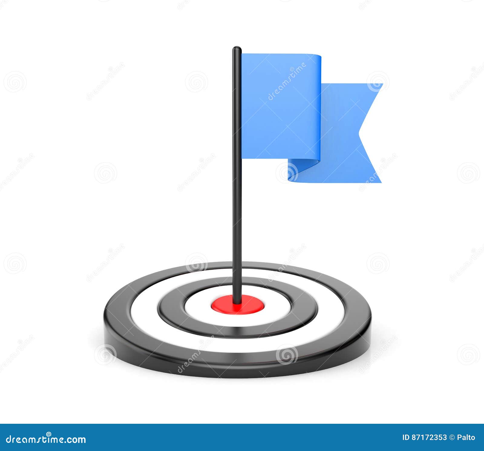 Goals - Blue Flag and Black Target Stock Illustration - Illustration of ...