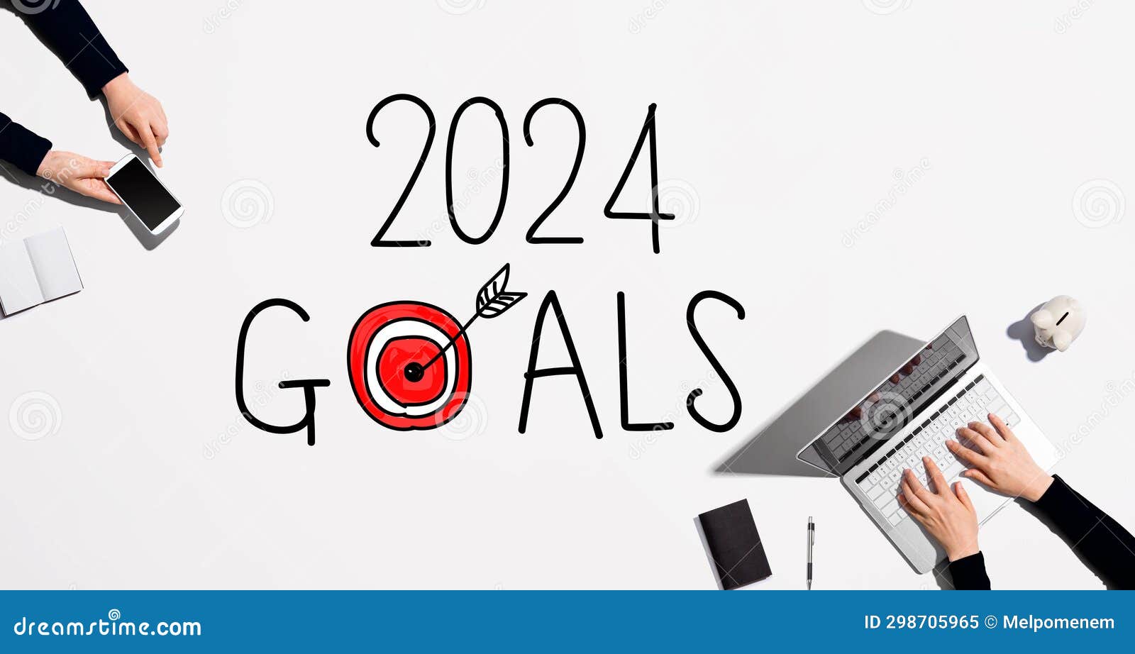 2024 Goals Concept with People Working Together Stock Image - Image of ...