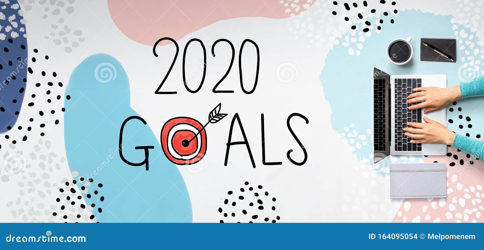 2020 Goals Concept with Person Using Laptop Stock Photo - Image of ...