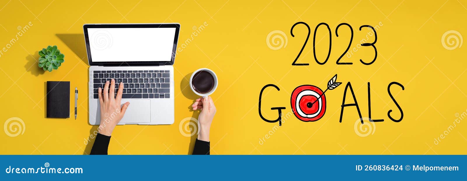 2023 Goals Concept with Person Using Laptop Computer Stock Photo ...