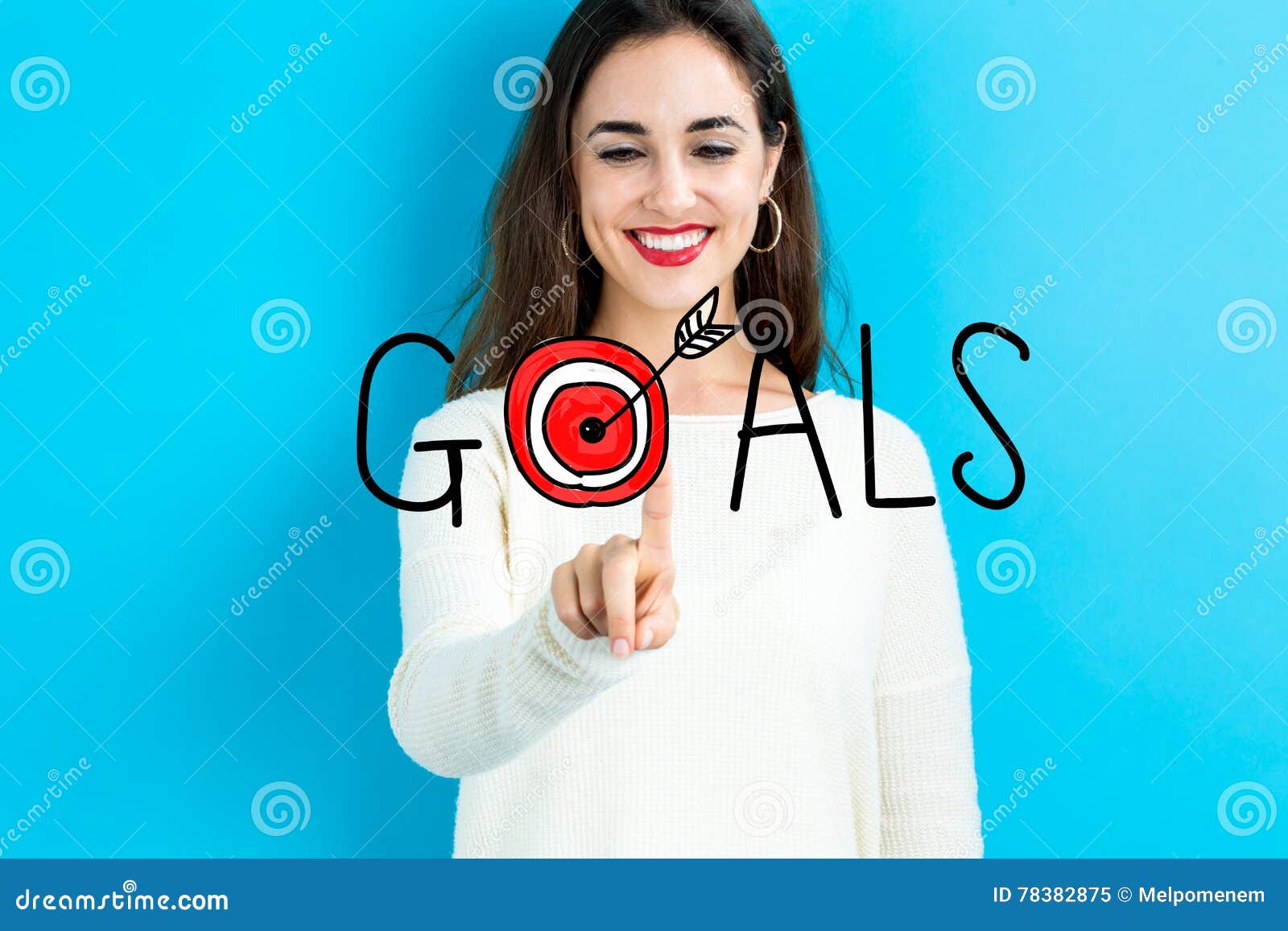 Goals Concept with Young Woman Stock Image - Image of smile ...