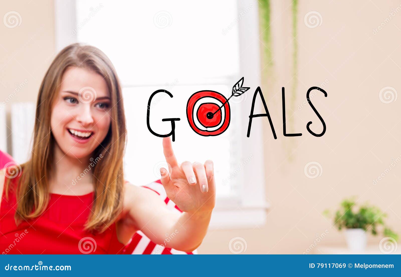 Goals Concept with Young Woman Stock Image - Image of lifestyle, person ...