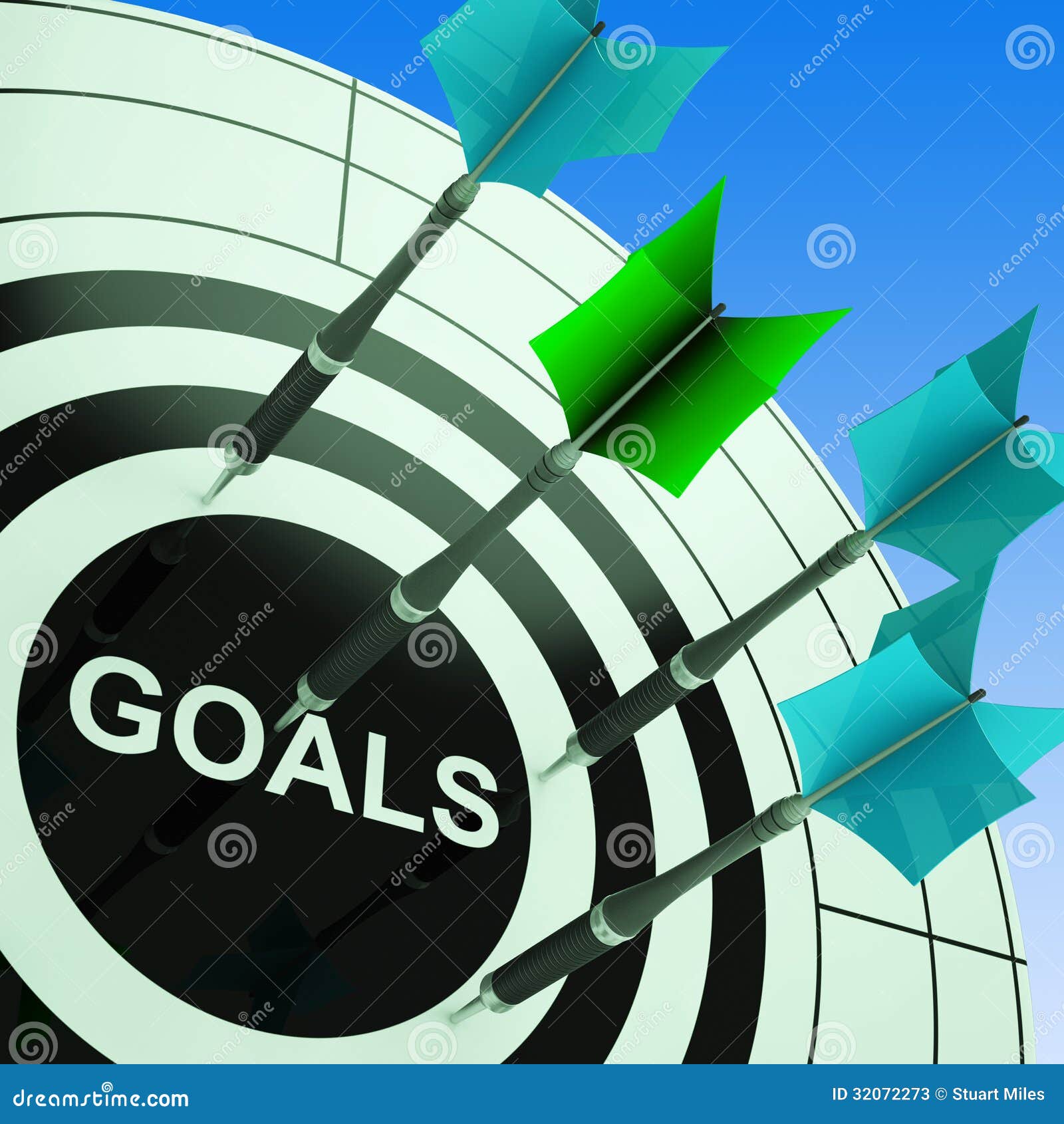 Goals on Dartboard Showing Future Plans Stock Illustration ...