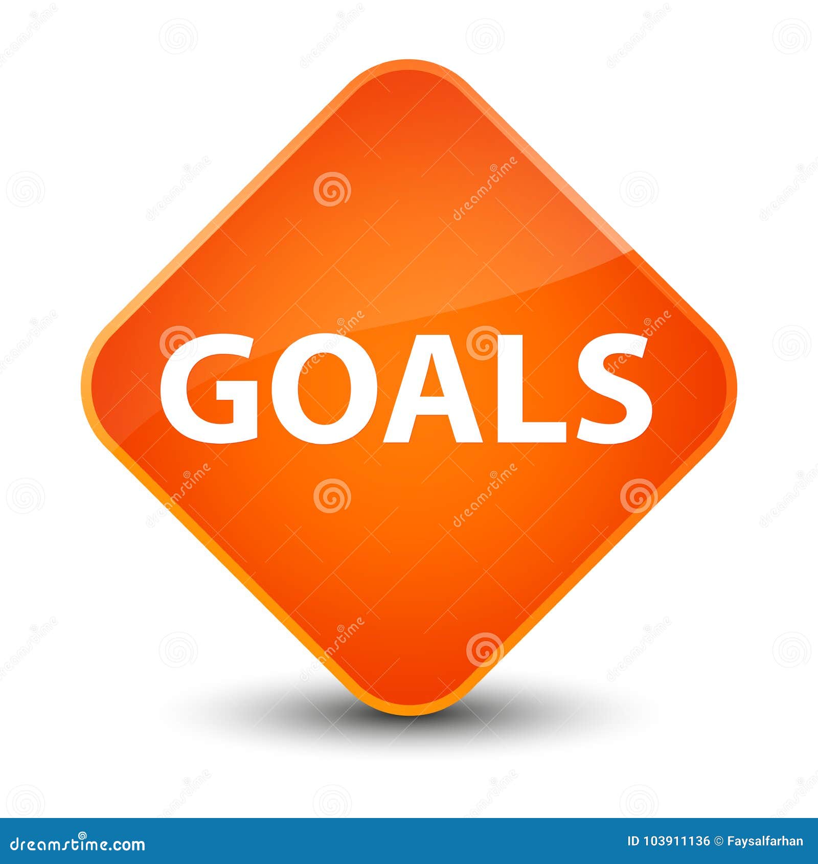 Goals Elegant Orange Diamond Button Stock Illustration - Illustration ...