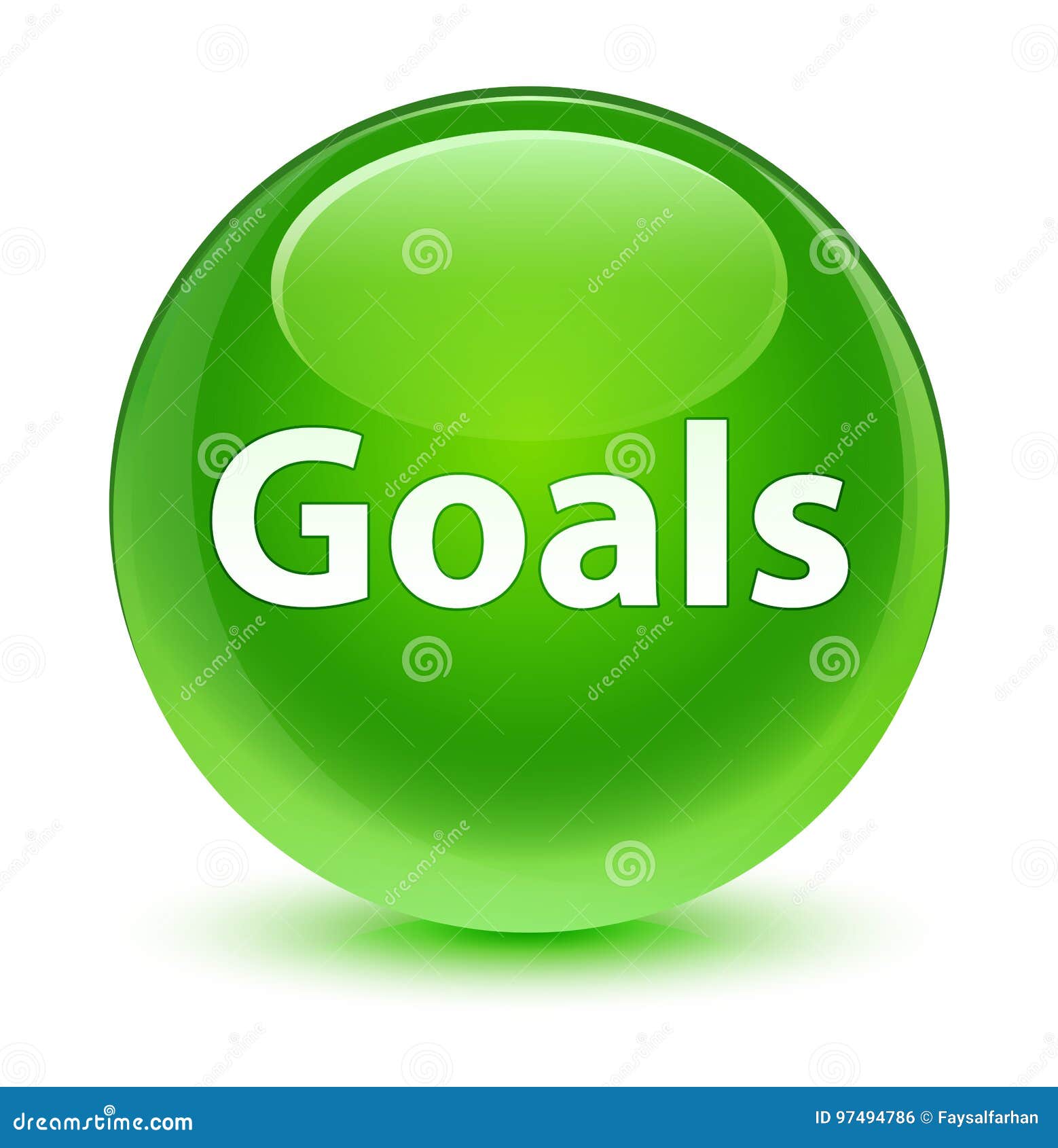 Goals Glassy Green Round Button Stock Illustration - Illustration of ...