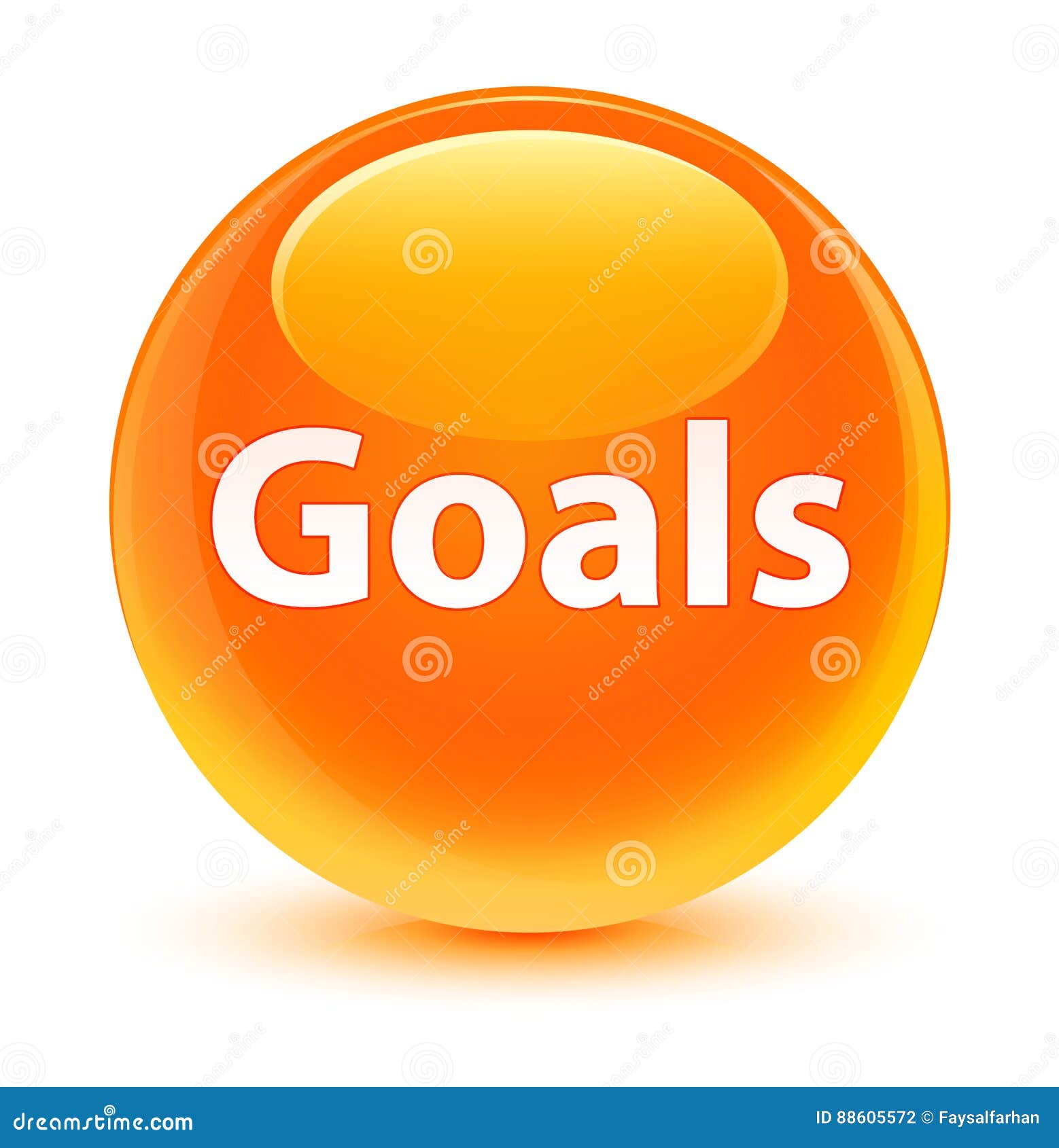 Goals Glassy Orange Round Button Stock Illustration - Illustration of ...