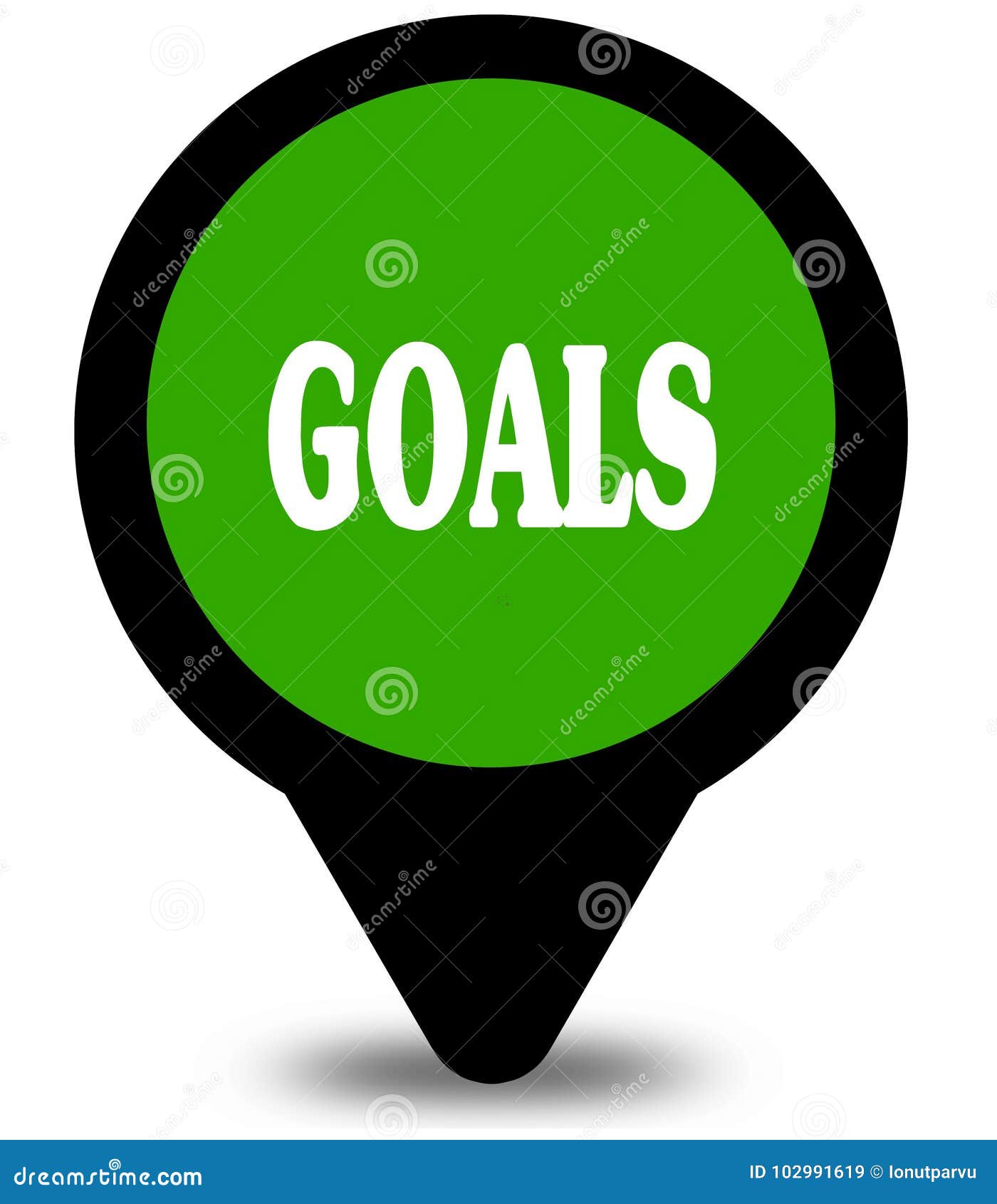 GOALS on Green Location Pointer Graphic Stock Illustration ...