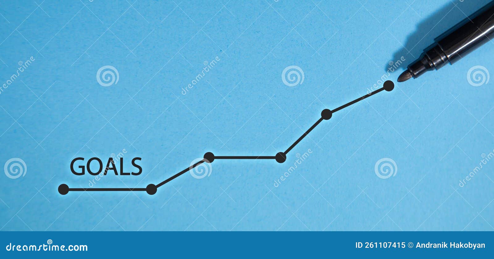 Goals Growth Graph with a Marker Stock Image - Image of strategy ...