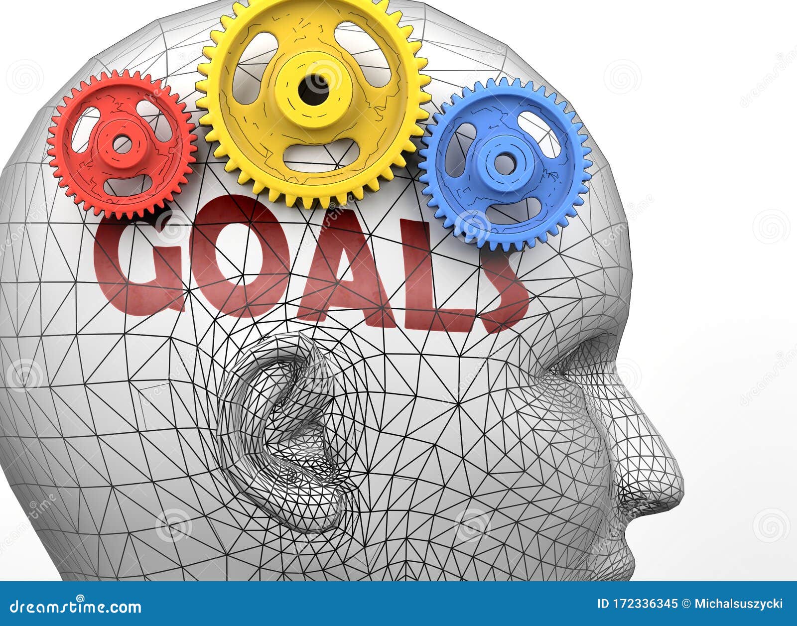 Goals and Human Mind - Pictured As Word Goals Inside a Head To ...