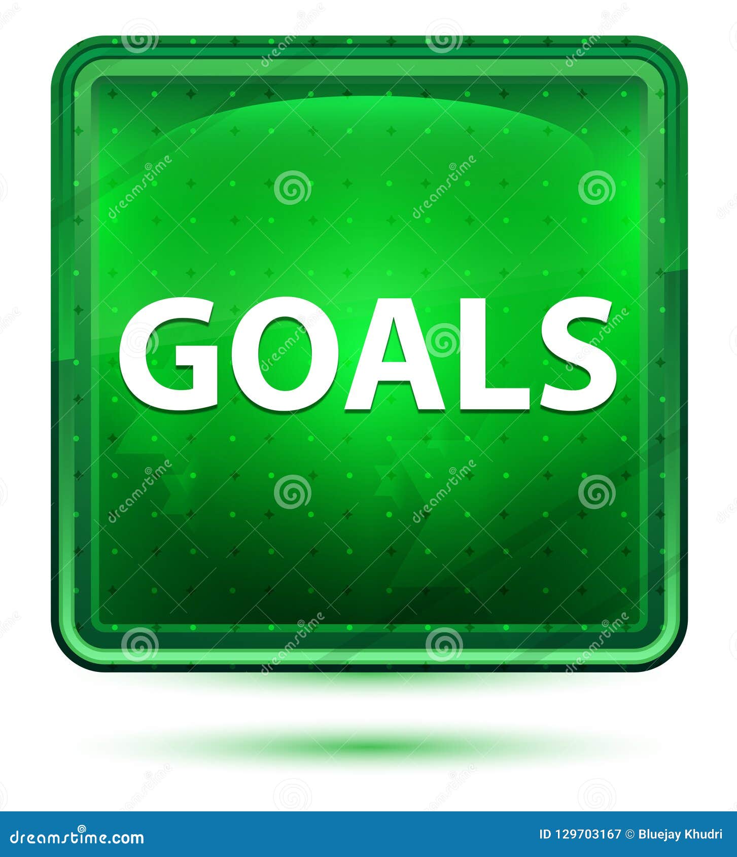 Goals Neon Light Green Square Button Stock Illustration - Illustration ...