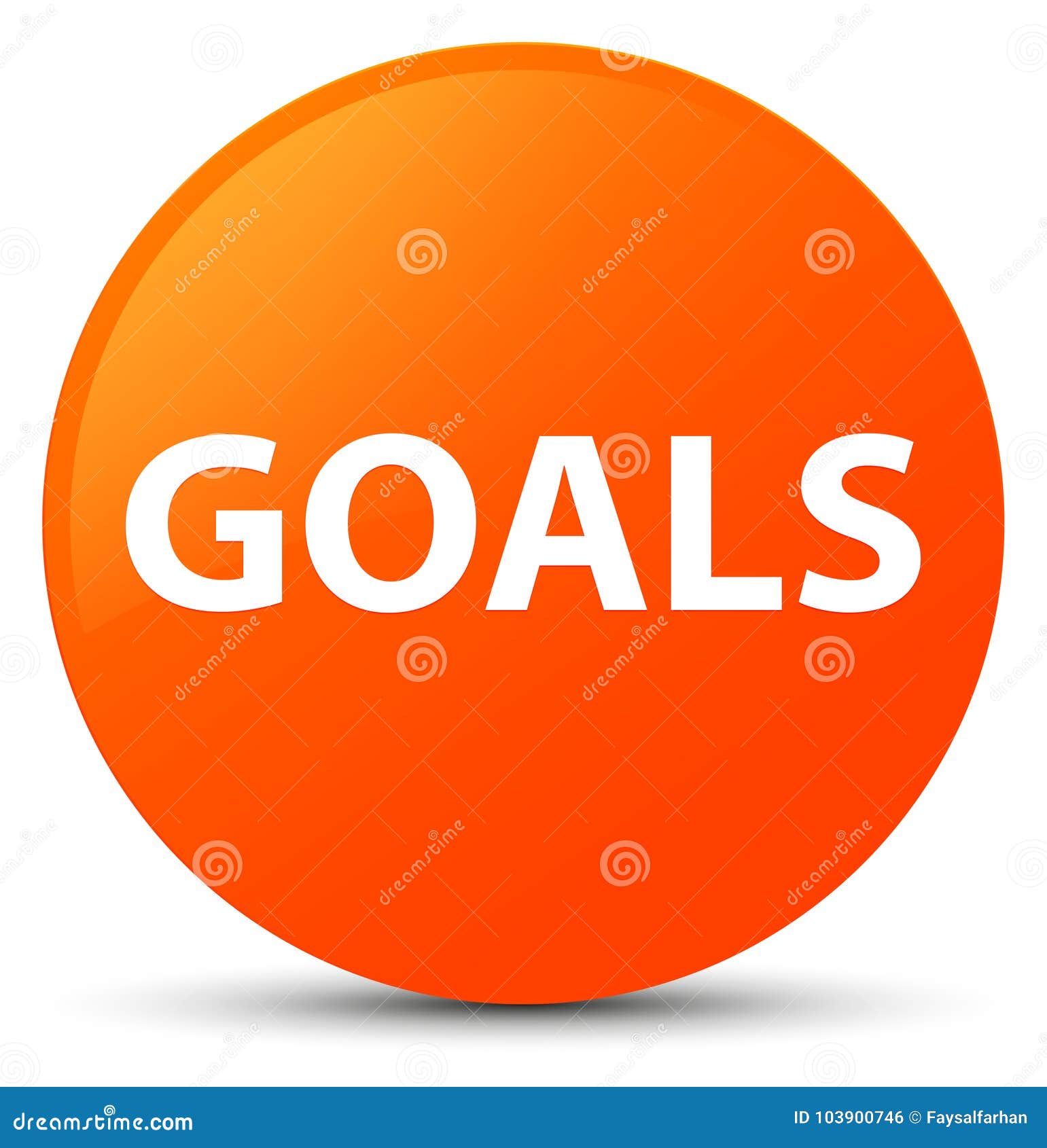 Goals orange round button stock illustration. Illustration of round ...