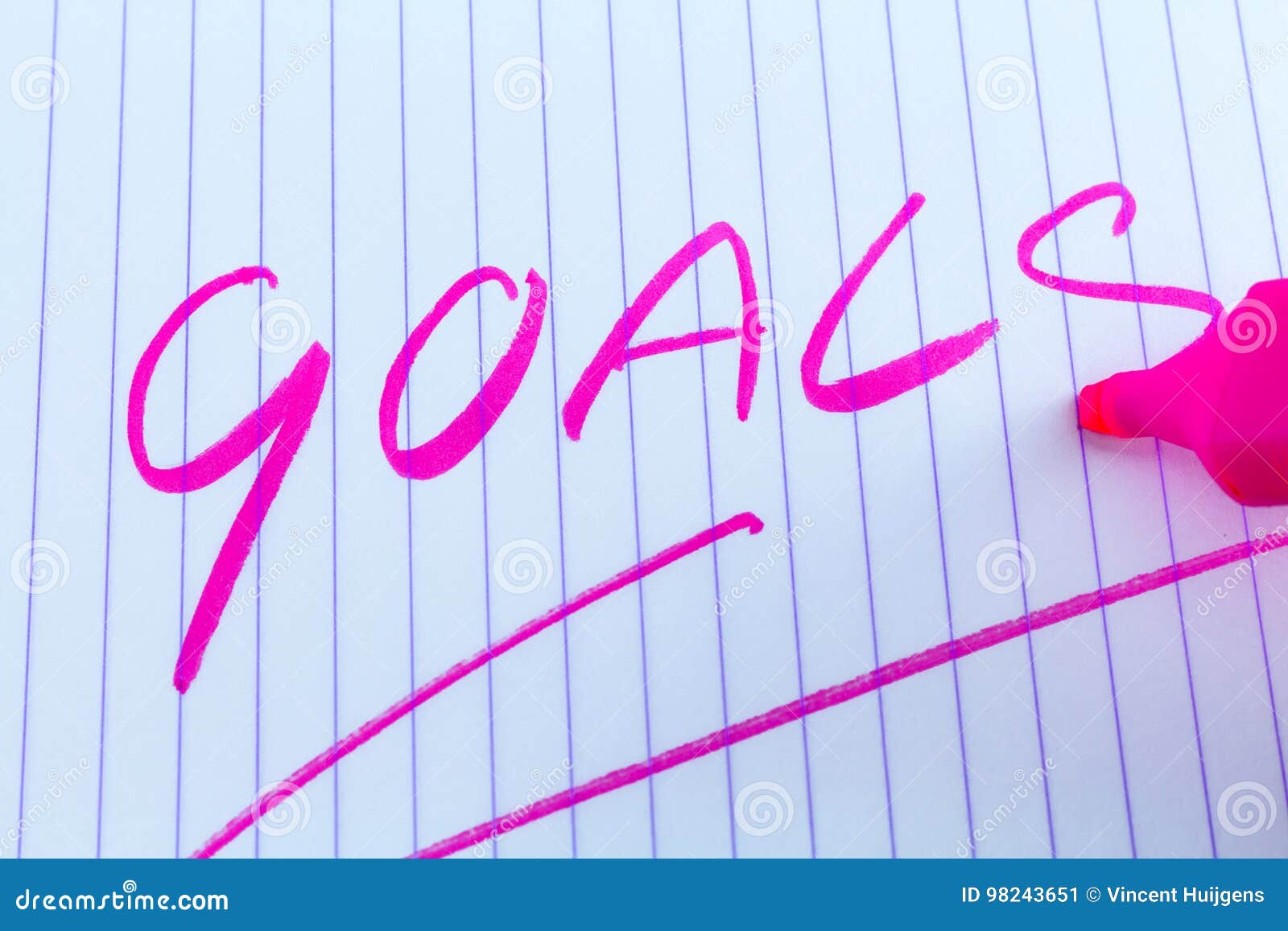 Goals Keyword Written with Pink Marker Stock Image - Image of discover ...