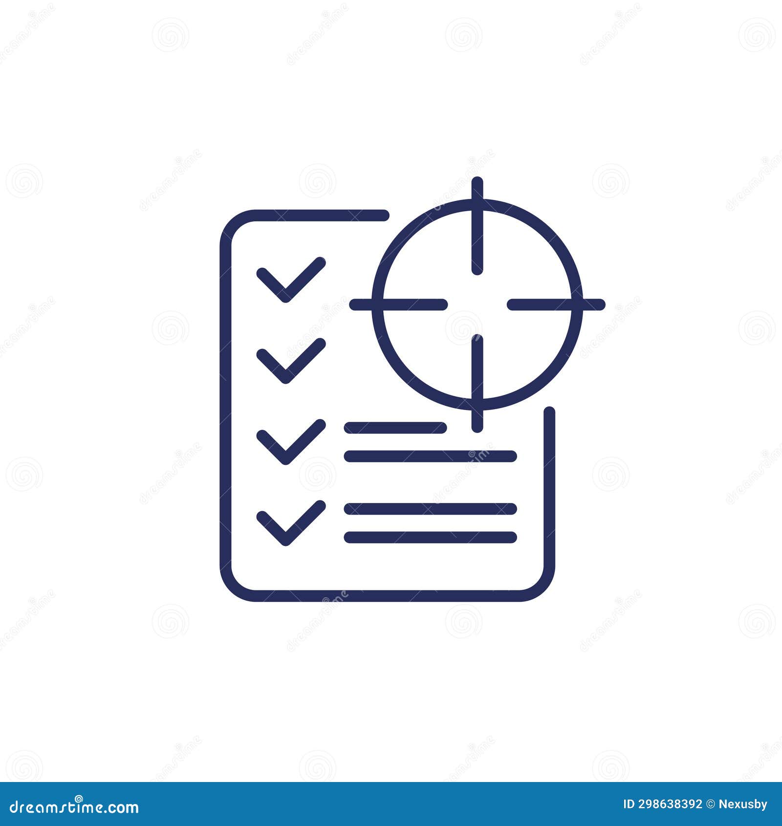 Goals Line Icon with Checklist, Vector Stock Vector - Illustration of ...