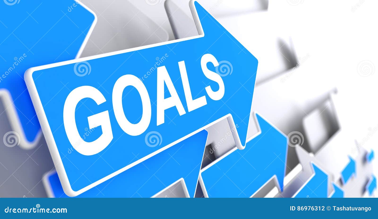 Goals - Message on the Blue Pointer. 3D. Stock Illustration ...