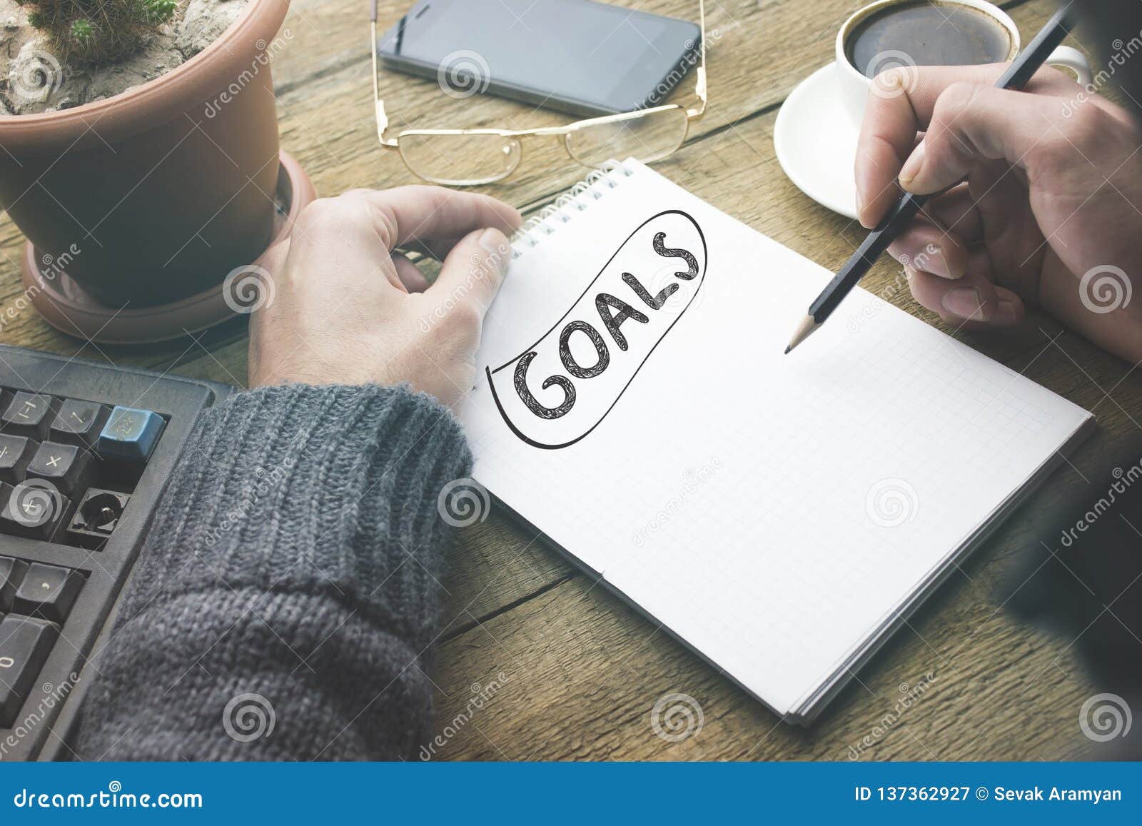 Goals on notebook stock image. Image of group, inspire - 137362927