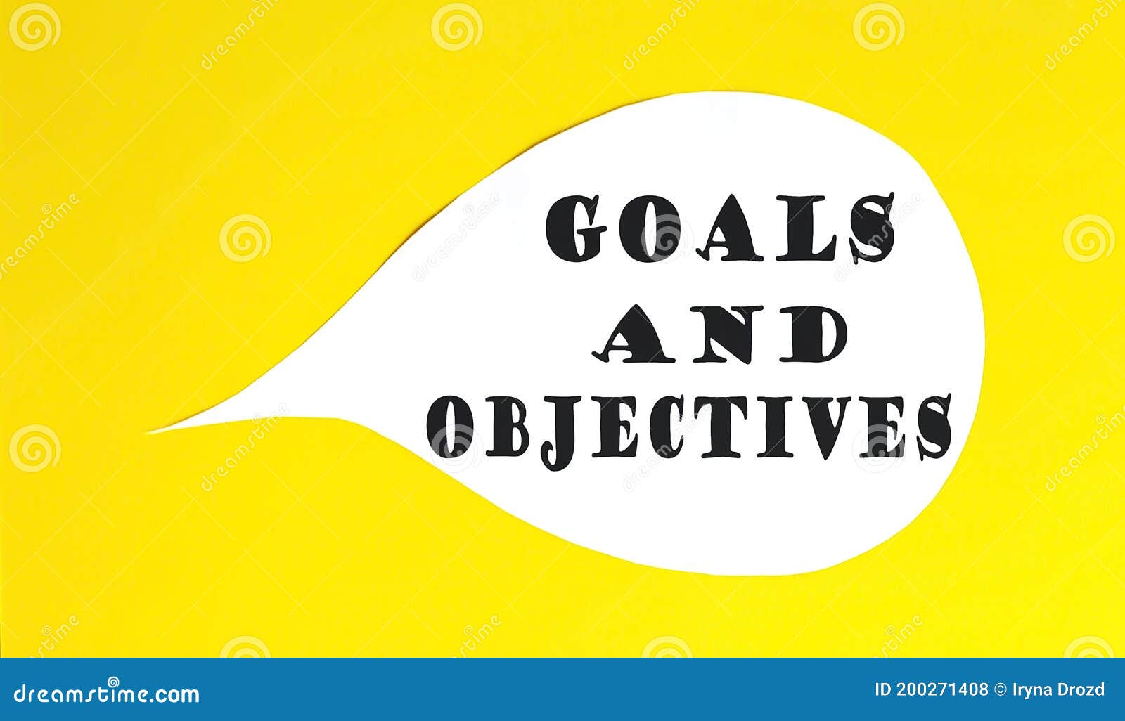 GOALS and OBJECTIVES Speech Bubble Isolated on the Yellow Background ...