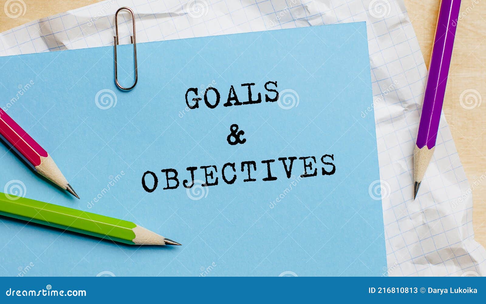Goals Objectives Text Written on a Paper with Pencils in Office Stock ...