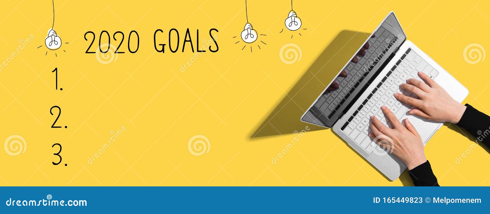 2020 Goals with Person Using Laptop Stock Image - Image of business ...