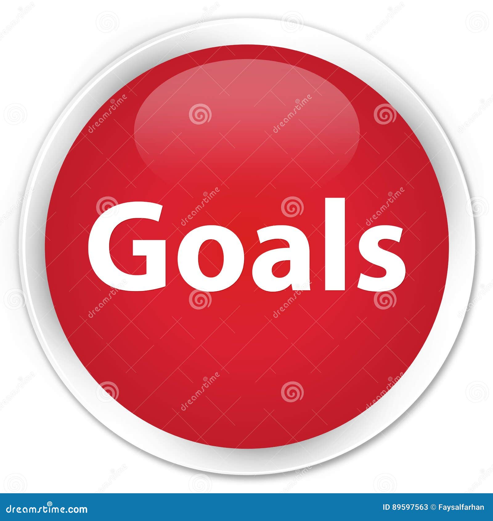Goals Premium Red Round Button Stock Illustration - Illustration of ...