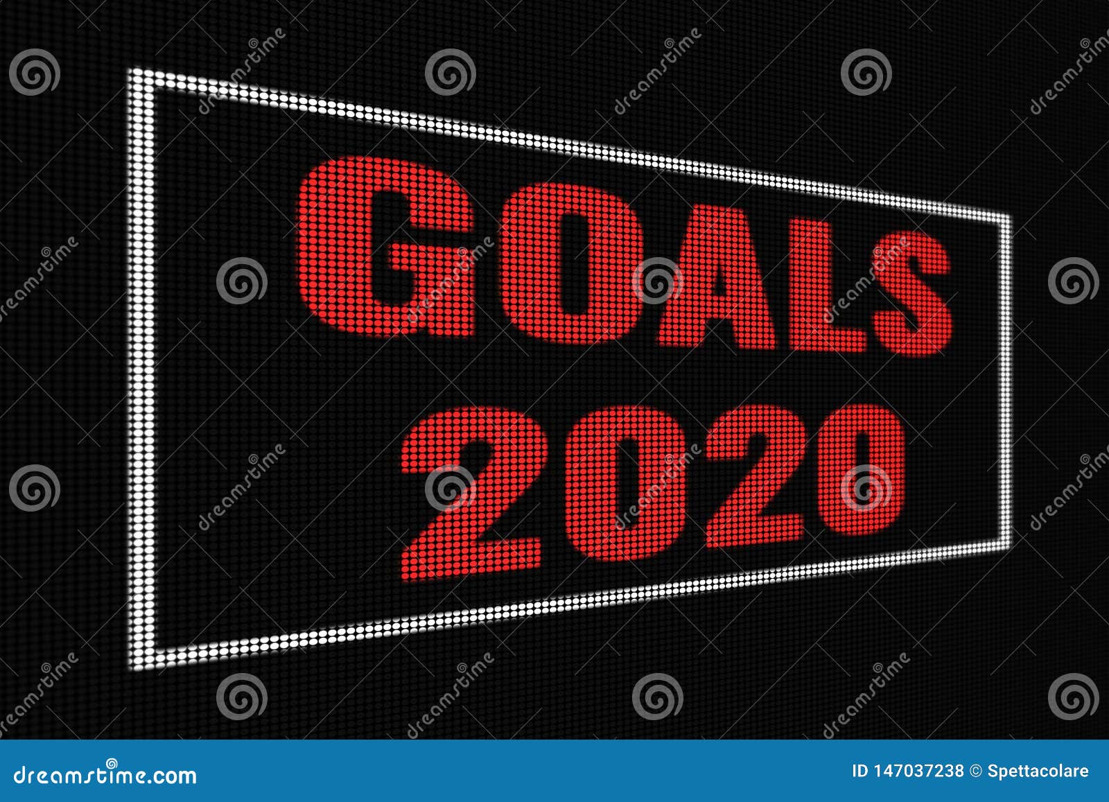 Goals 2020 Red Word on Dark Screen Stock Illustration - Illustration of ...